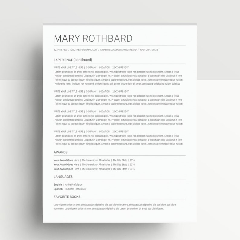 ATS Resume Template Google Docs An ATS Friendly Google Docs Etsy