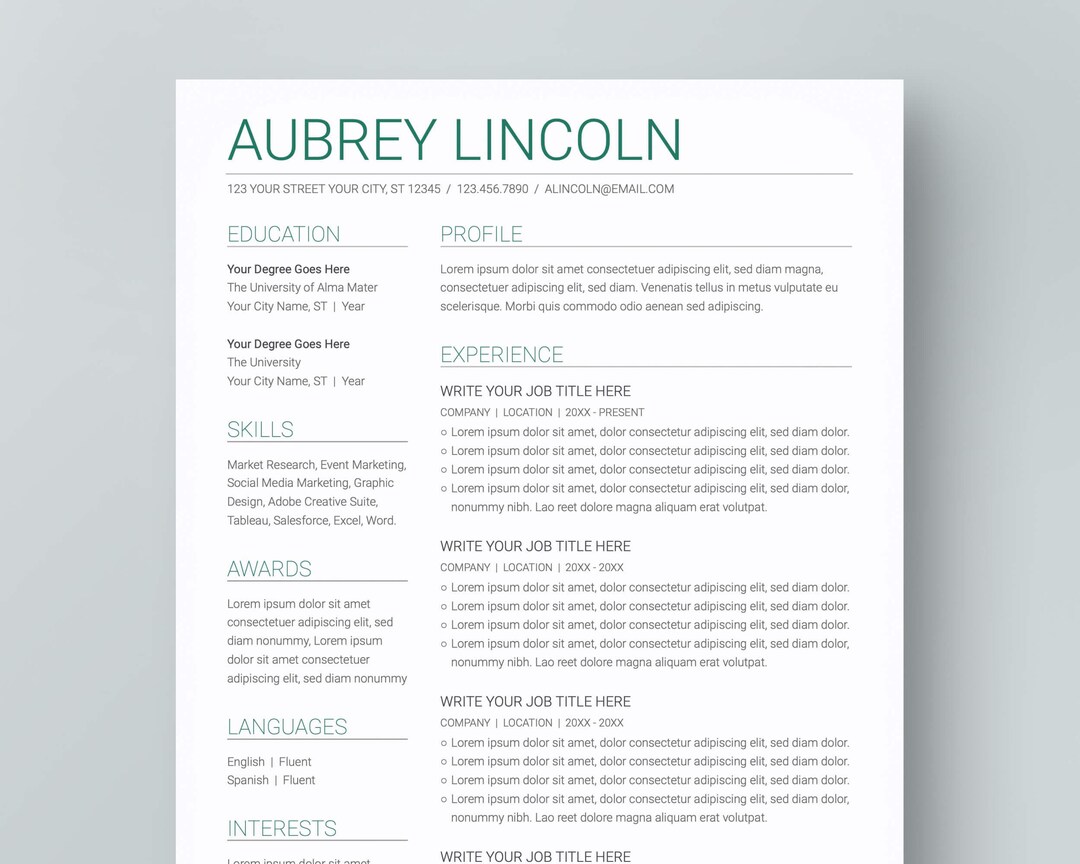 Google Docs Resume Template. Simple Resume Template Google Docs and CV ...
