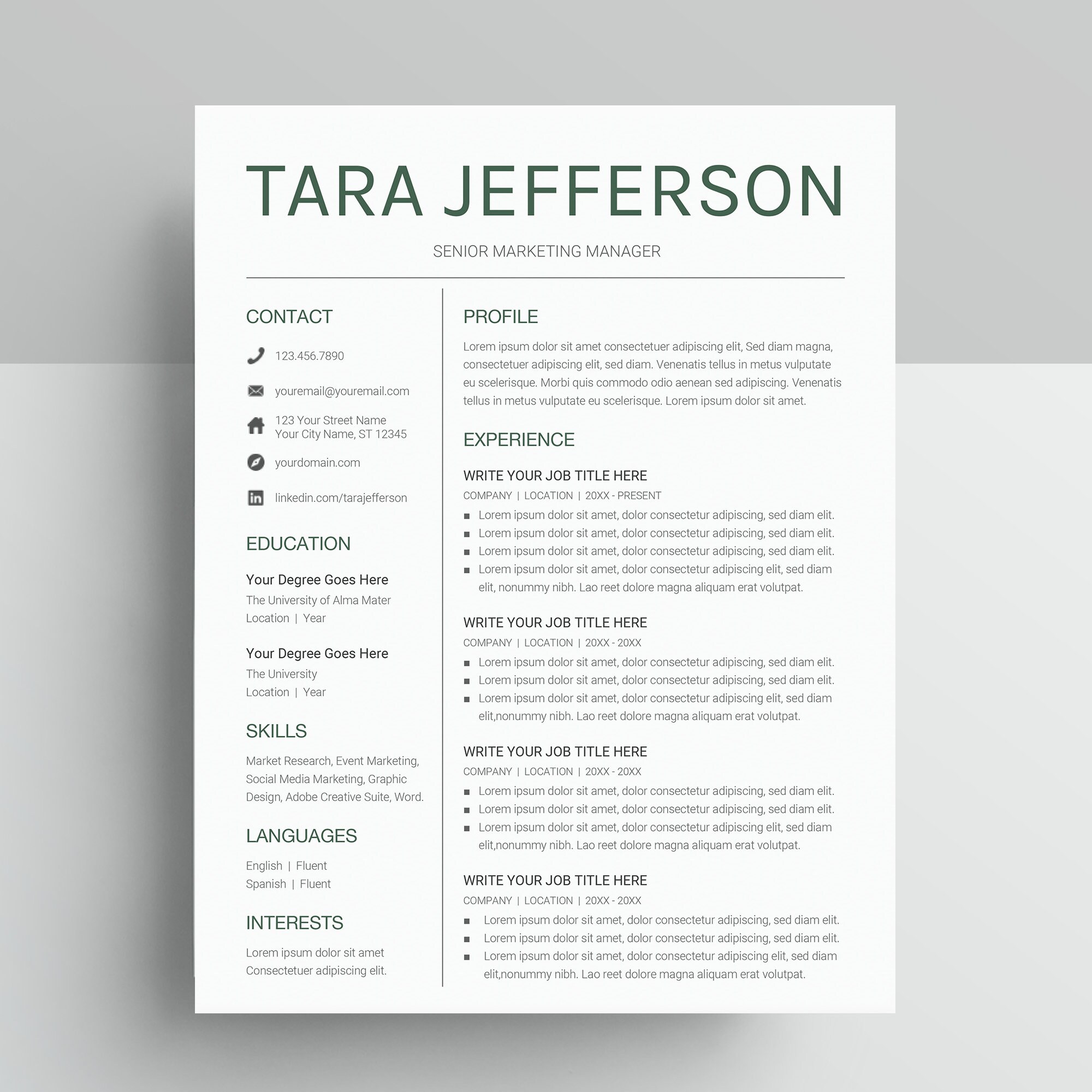 Google Docs Resume Template. Simple Resume Template Google Docs and CV ...