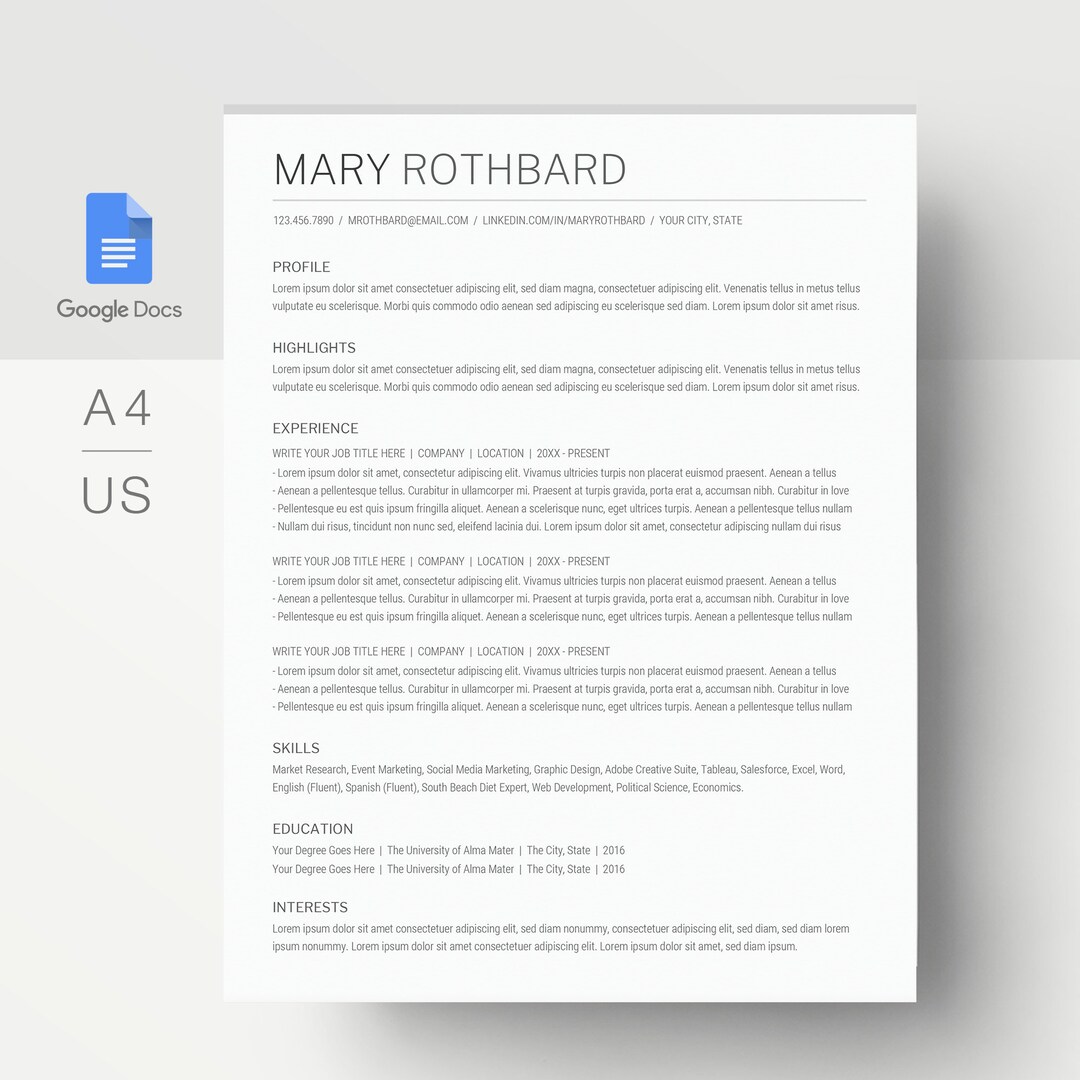 ATS Resume Template Google Docs. an ATS Friendly Google Docs Resume ...