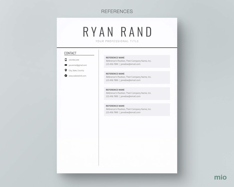 Bold Resume Template: Simple CV Design for Google Docs (instant ...