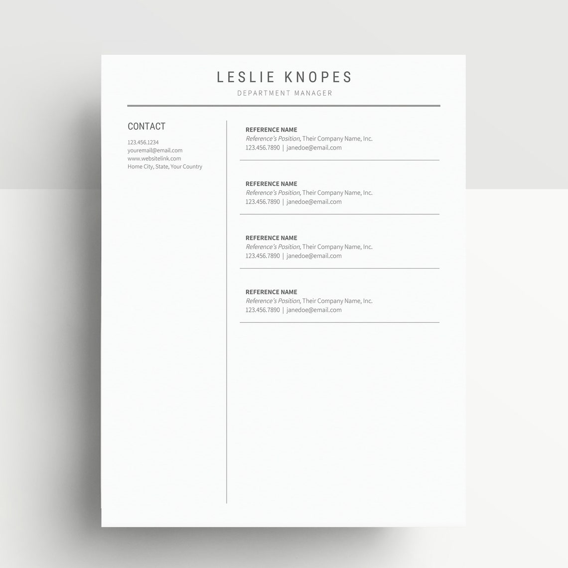 Google Docs Resume Template. Simple Resume Template Google | Etsy
