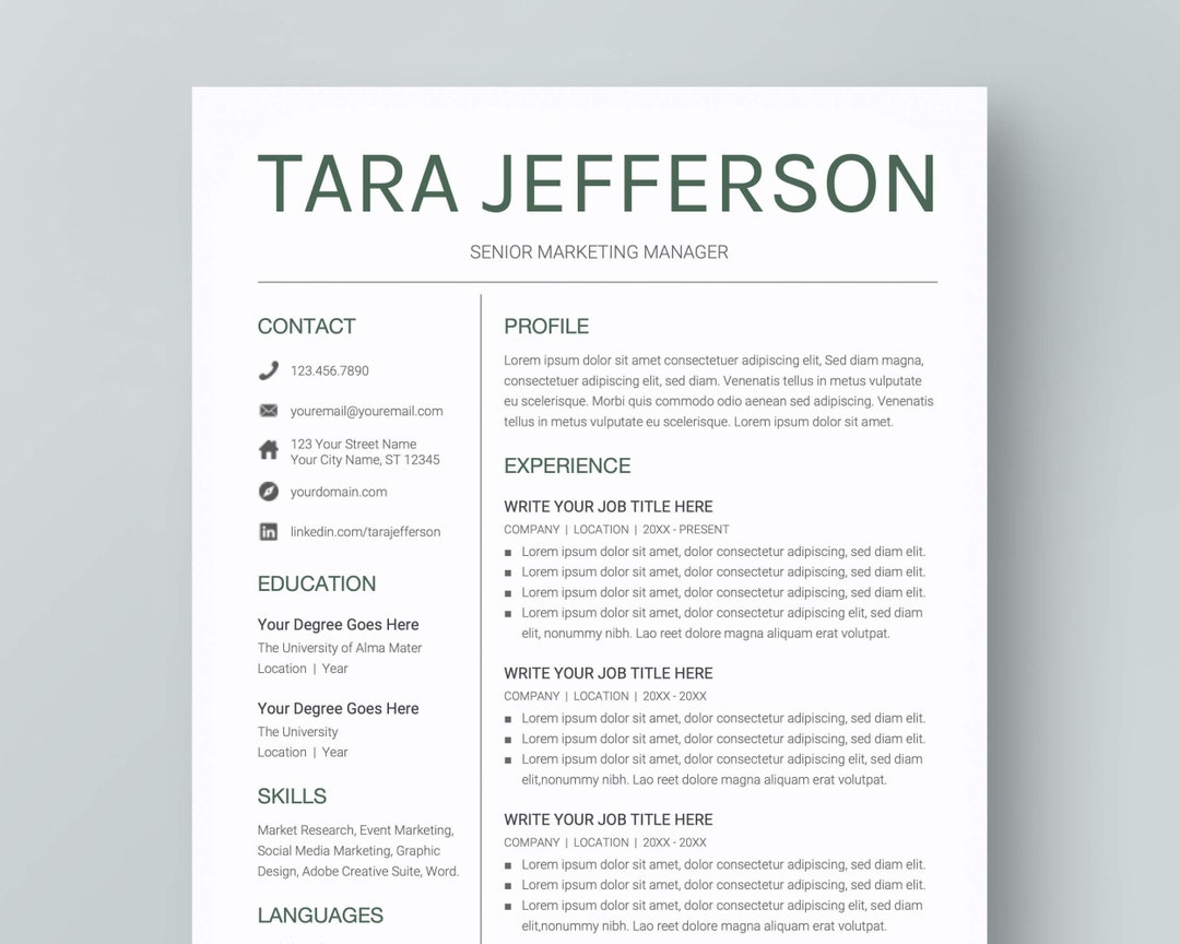 Google Docs Resume Template. Simple Resume Template Google Docs and CV ...