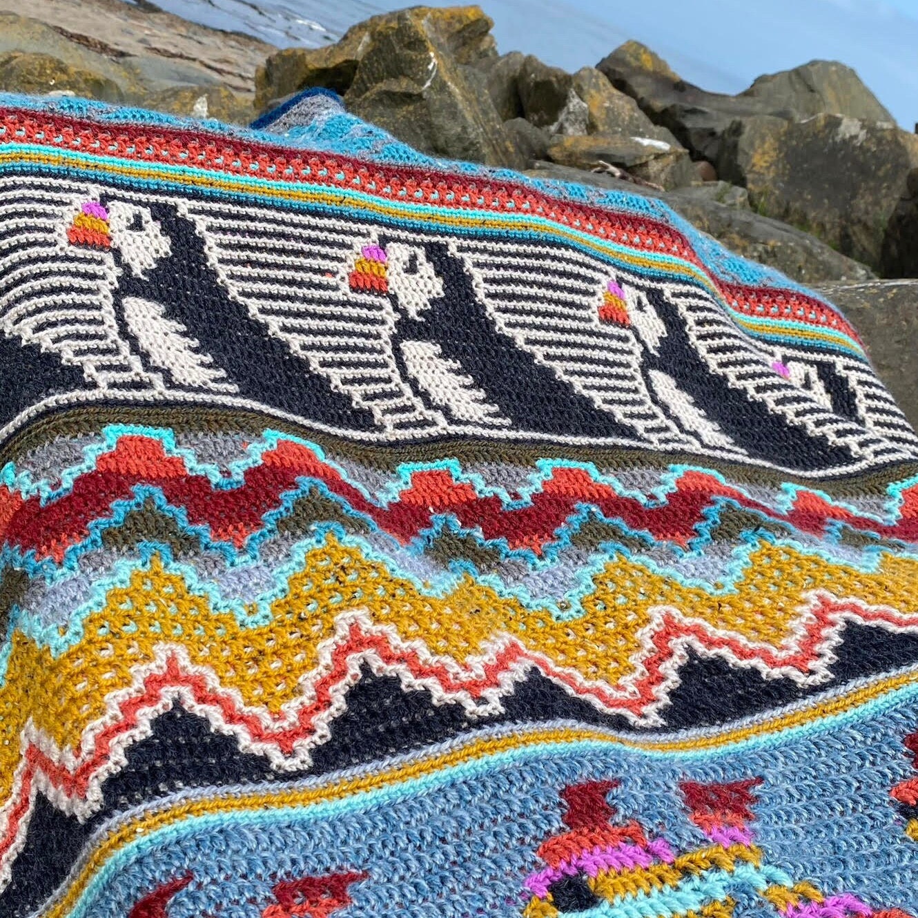 St Kilda - Puffins - Overlay Mosaic Crochet PATTERN - Digital Download ...