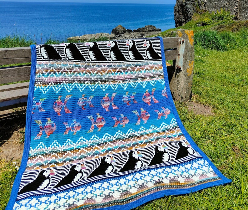 St Kilda - Puffins - Overlay Mosaic Crochet PATTERN - Digital Download ...