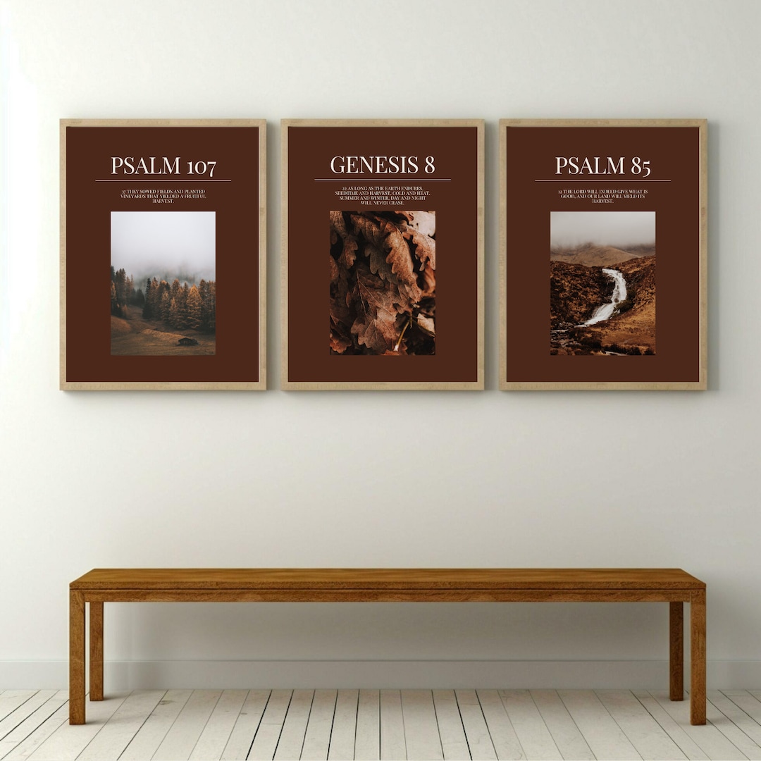 Bible Verse Gallery Fall Wall Decor Scripture Wall Art Gift for ...