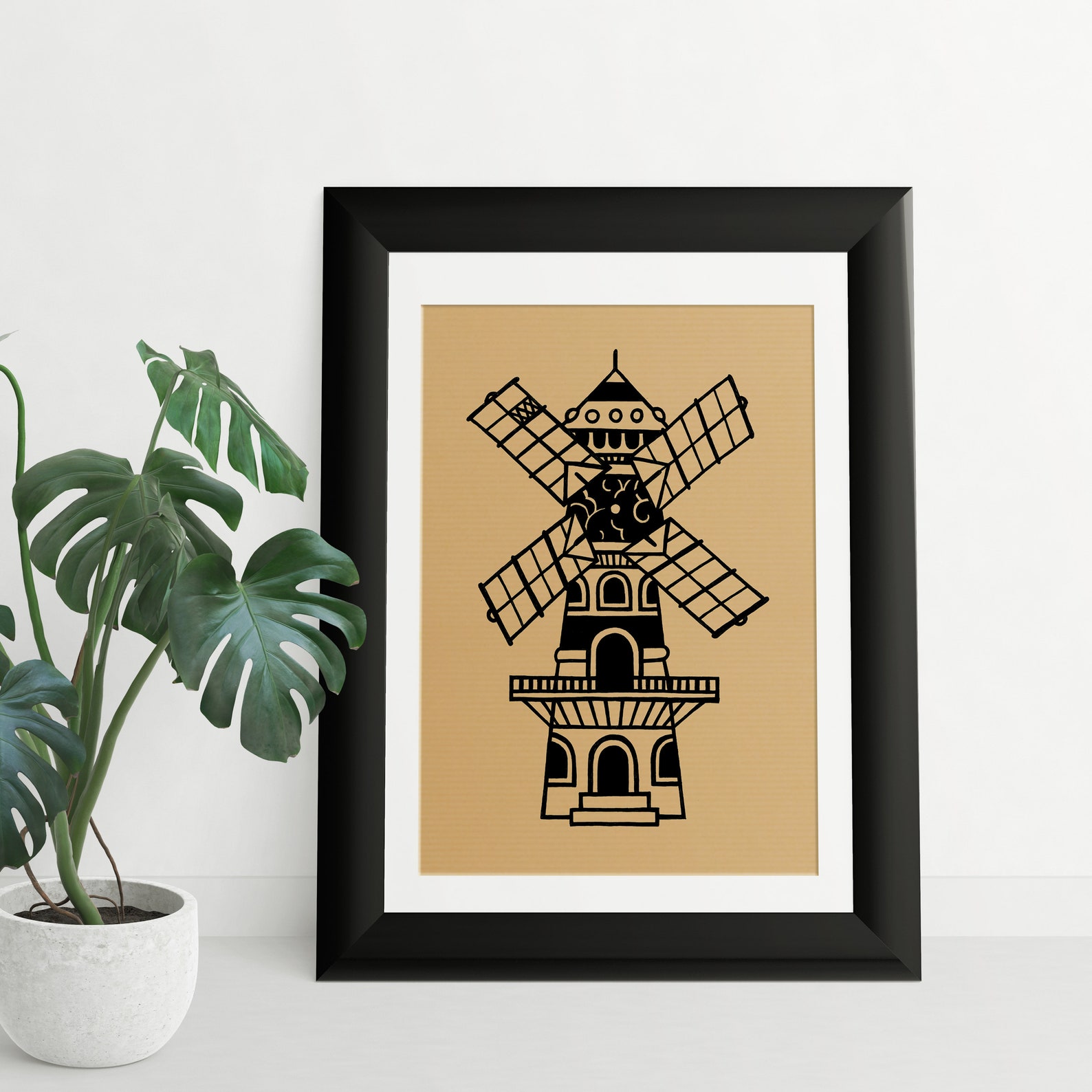 WINDMILL Print sur Kraft Affiche A5/A4 graphique et design - Etsy France