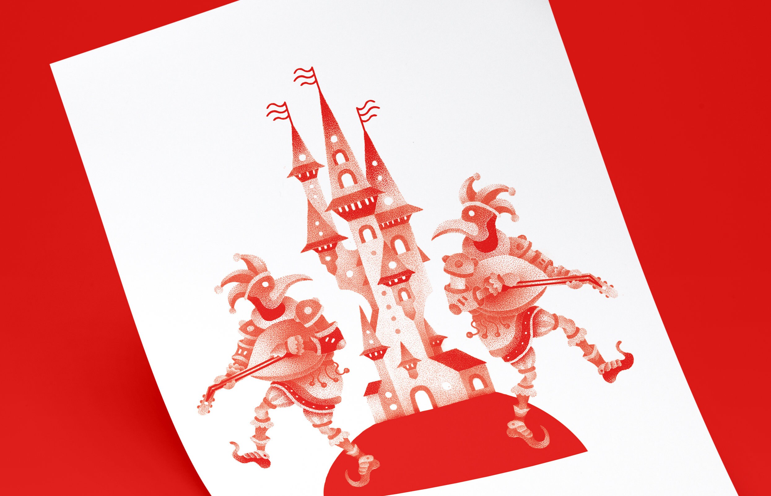 MIASMA Red Print Poster A5 Medieval Knight | Etsy