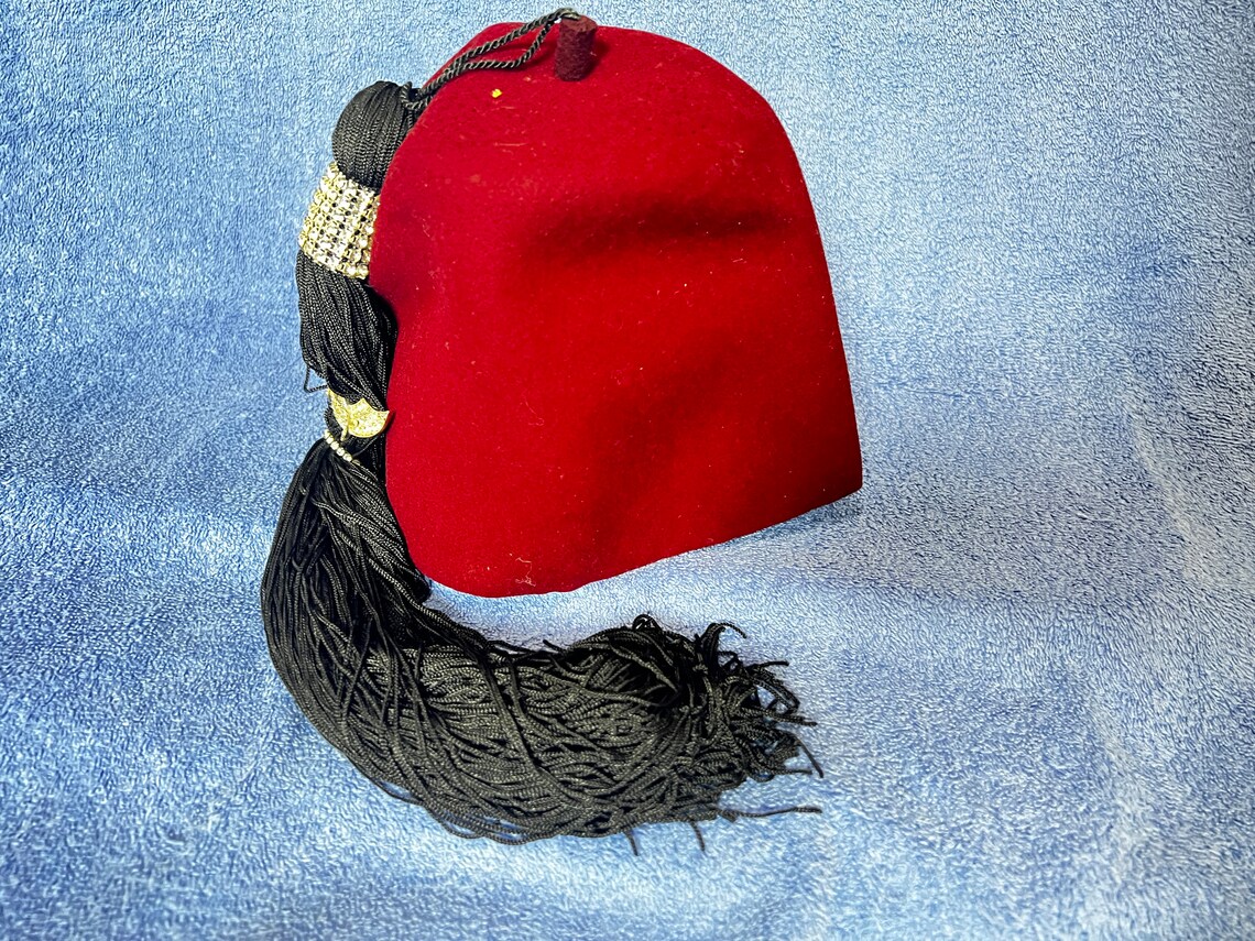 Vintage Authentic Jeweled Aloha Temple Shriner Men's Fez Hat Free ...