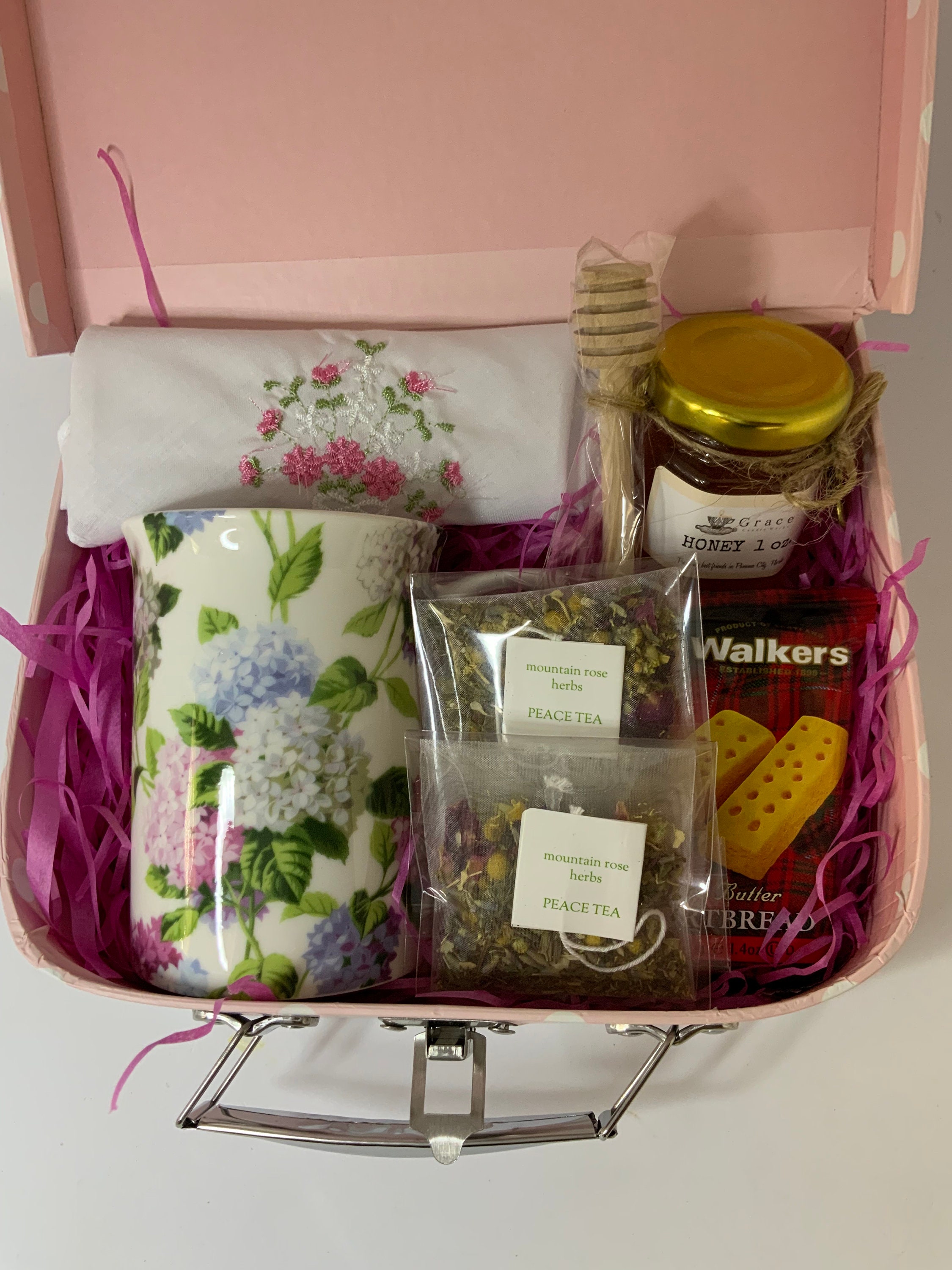 Tea Time Gift Box: Bone China Mug, Honey, Shortbread - Etsy