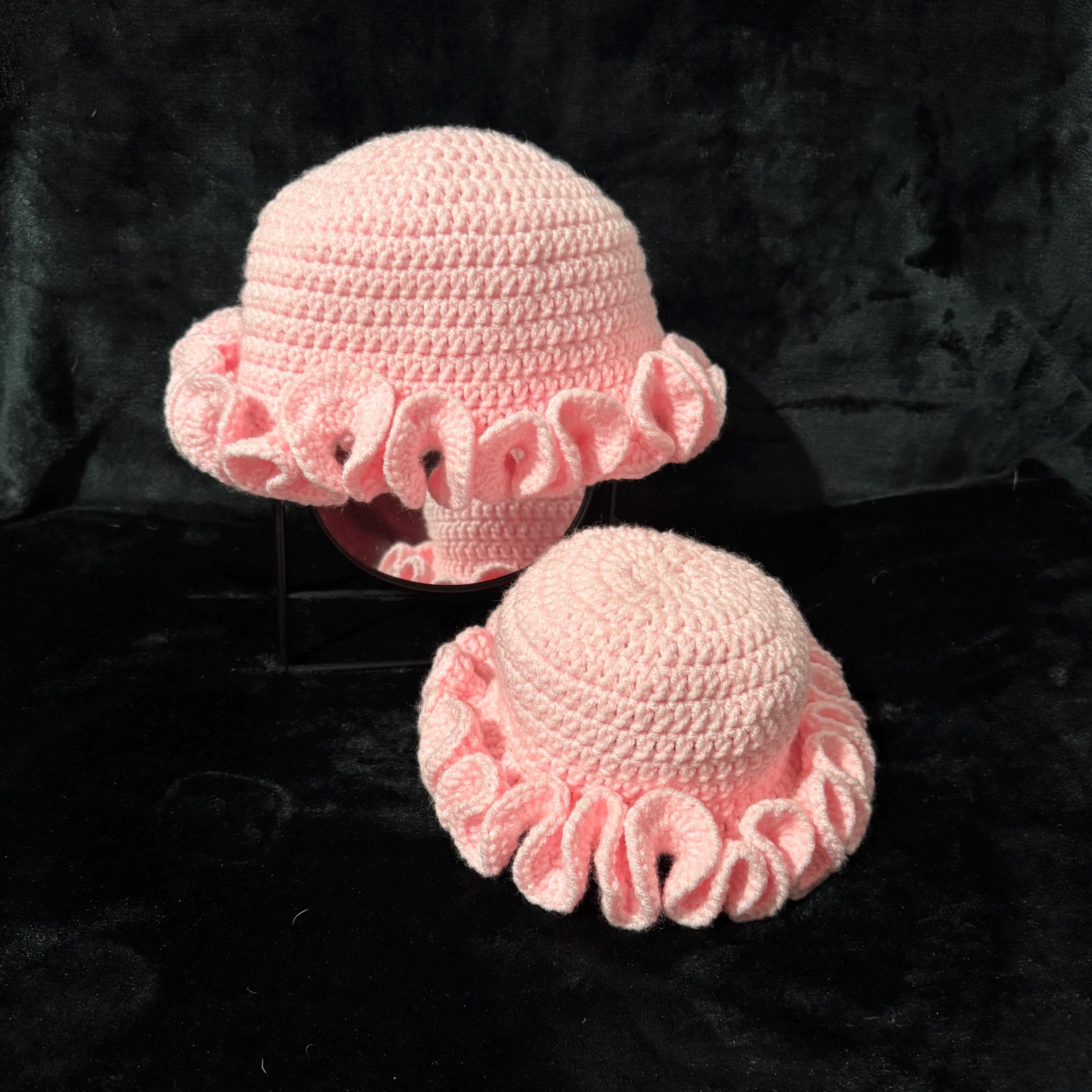Crochet Ruffle Hat Sizes Include Adults, Teens, Kids, Toddlers, Baby ...