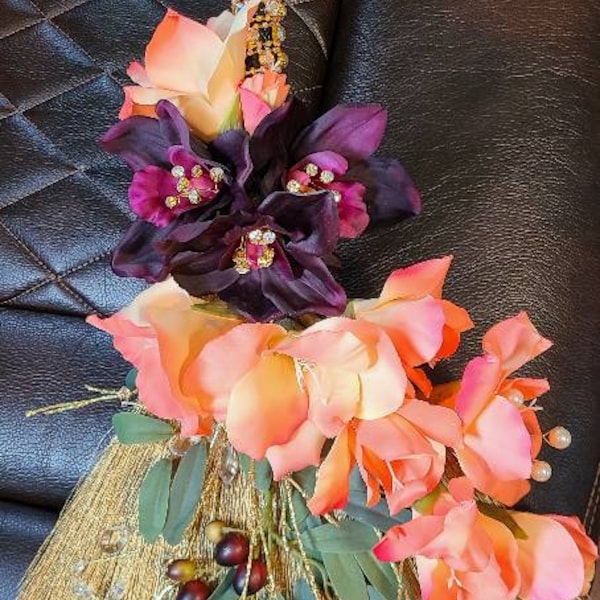 Rhinestone Wedding Broom - Etsy
