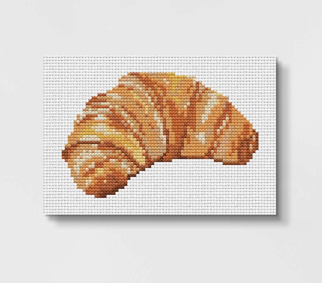 Small Cross Stitch Pattern Croissant, Food Cross Stitch Chart, X Stitch ...