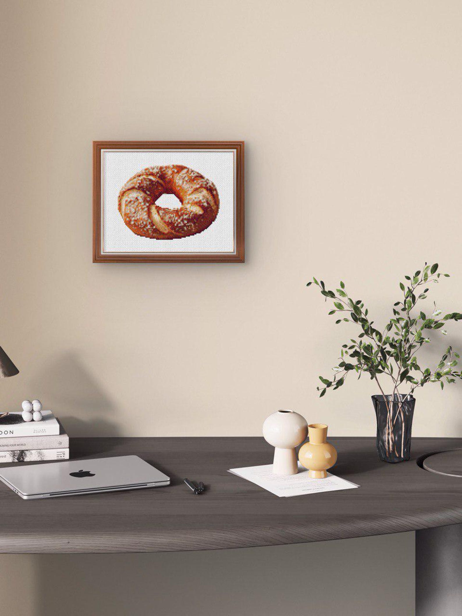 Small Cross Stitch Pattern Bagel, Food Cross Stitch Chart, X Stitch ...