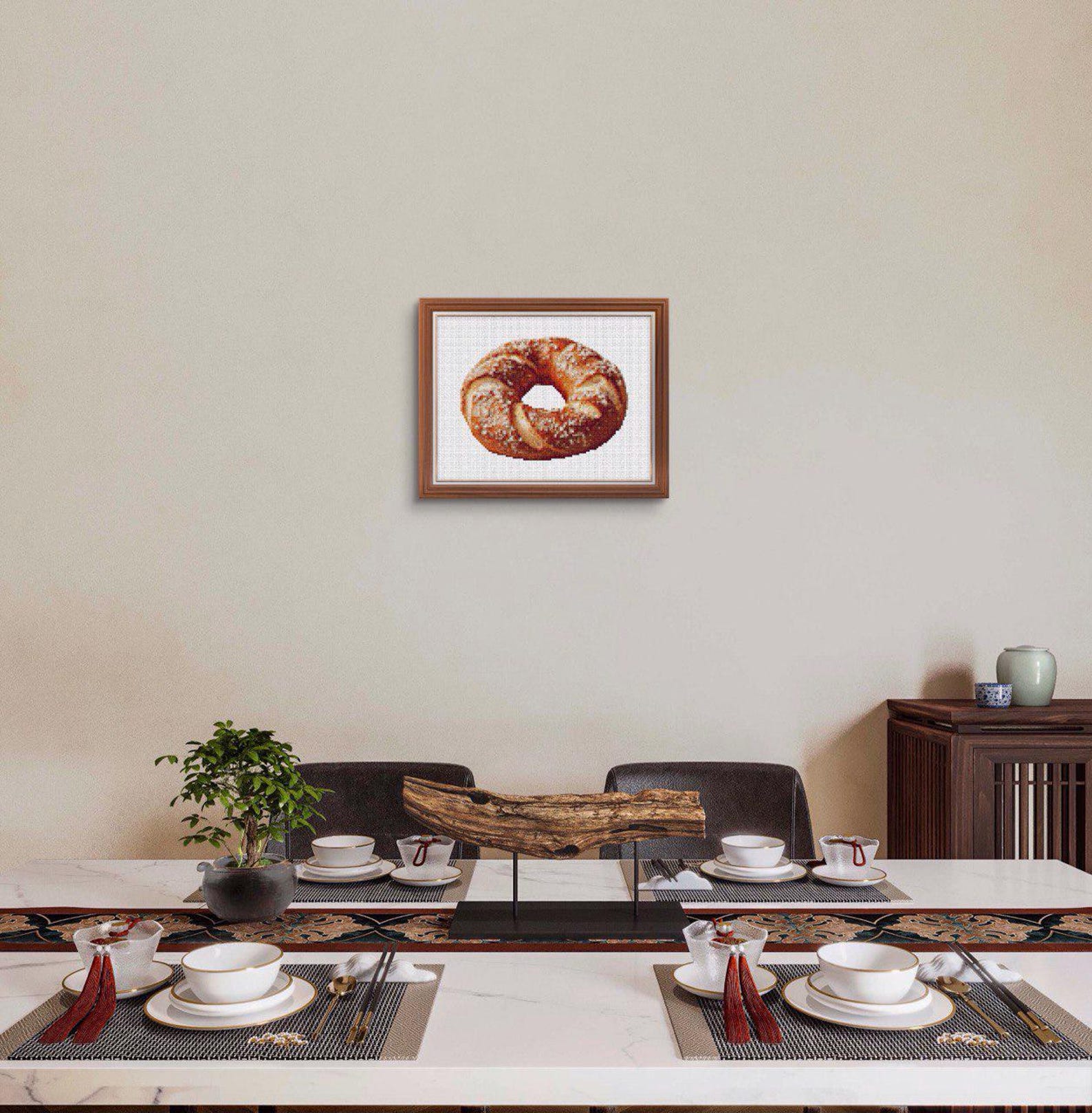 Small Cross Stitch Pattern Bagel, Food Cross Stitch Chart, X Stitch ...