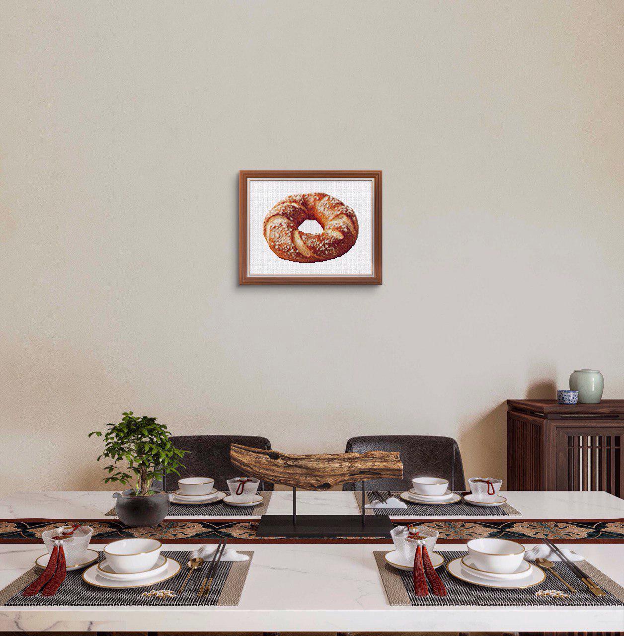Small Cross Stitch Pattern Bagel, Food Cross Stitch Chart, X Stitch ...
