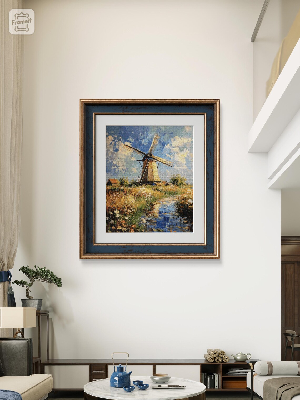 Counted Cross Stitch Pattern Old Mill, Sunny Summer Mill Design ...