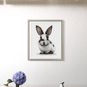 Cute Rabbit Cross Stitch Pattern, Instant Download PDF and XSD, Full ...