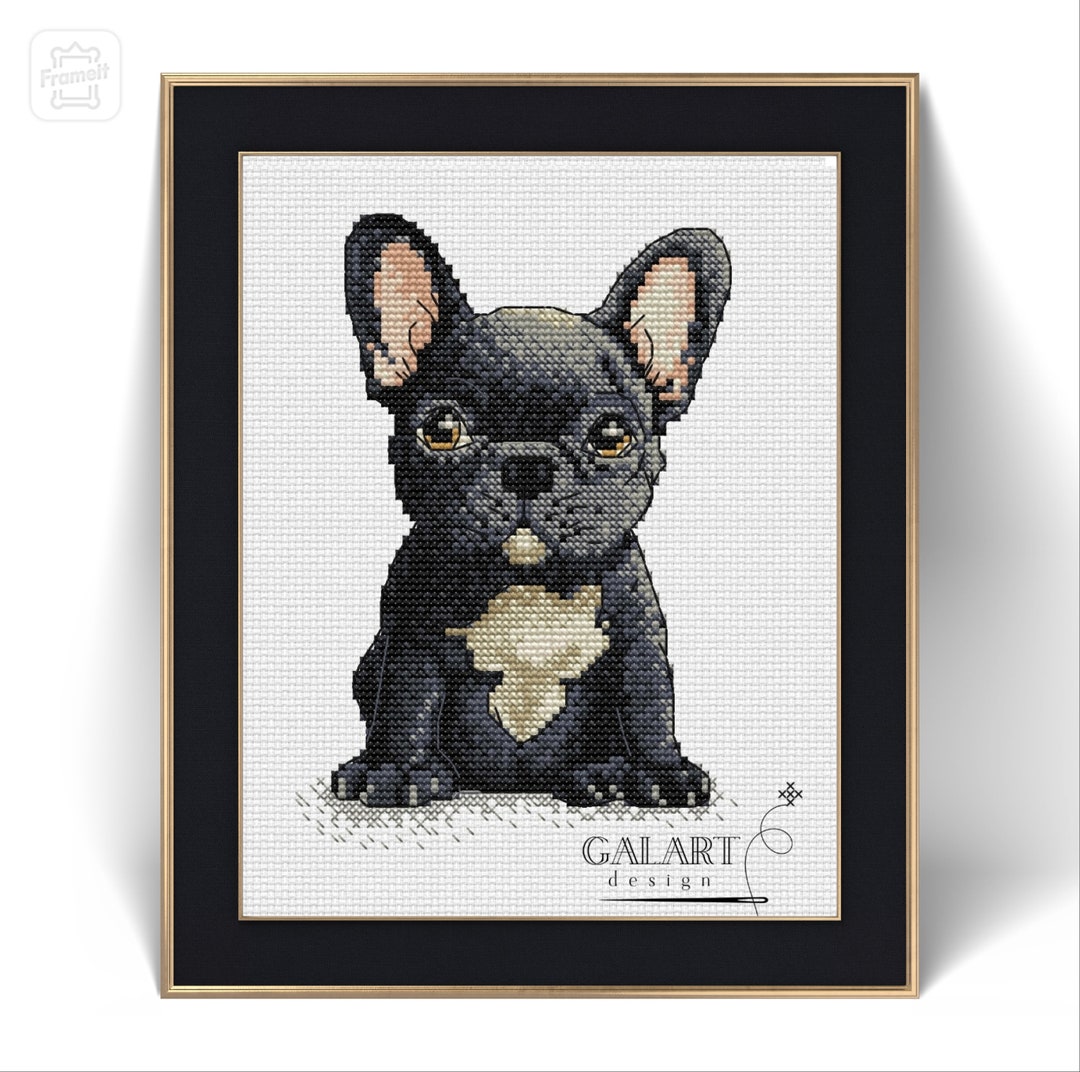 French Bulldog Cross Stitch Pattern, Digital File PDF Saga, Dog Cross ...