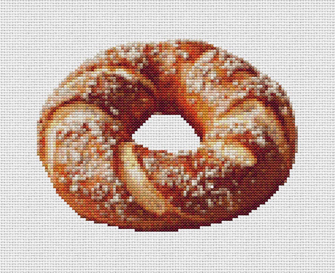 Small Cross Stitch Pattern Bagel, Food Cross Stitch Chart, X Stitch ...