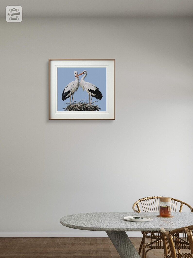 Storks in the Nest Cross Stitch Pattern, Cross Stitch Design Storks ...