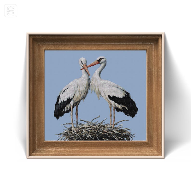 Storks in the Nest Cross Stitch Pattern, Cross Stitch Design Storks ...