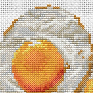 Cross Stitch Pattern Two Fried Eggs, Food Cross Stitch Chart, X Stitch ...