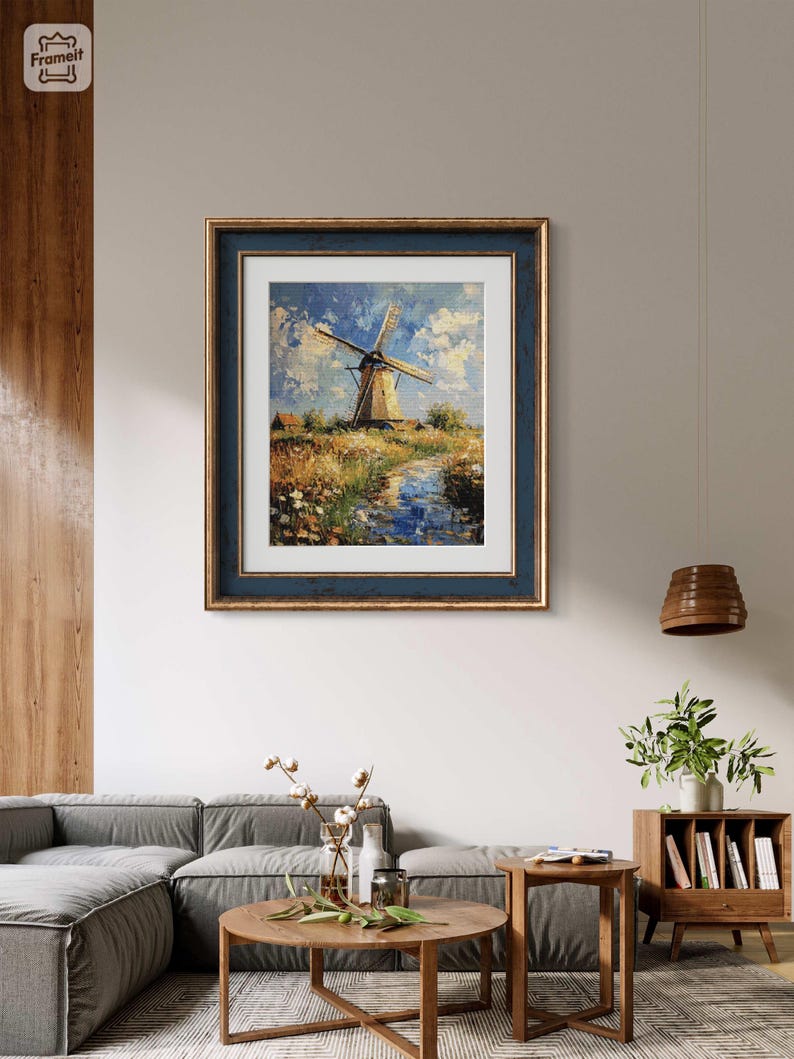 Counted Cross Stitch Pattern Old Mill, Sunny Summer Mill Design ...