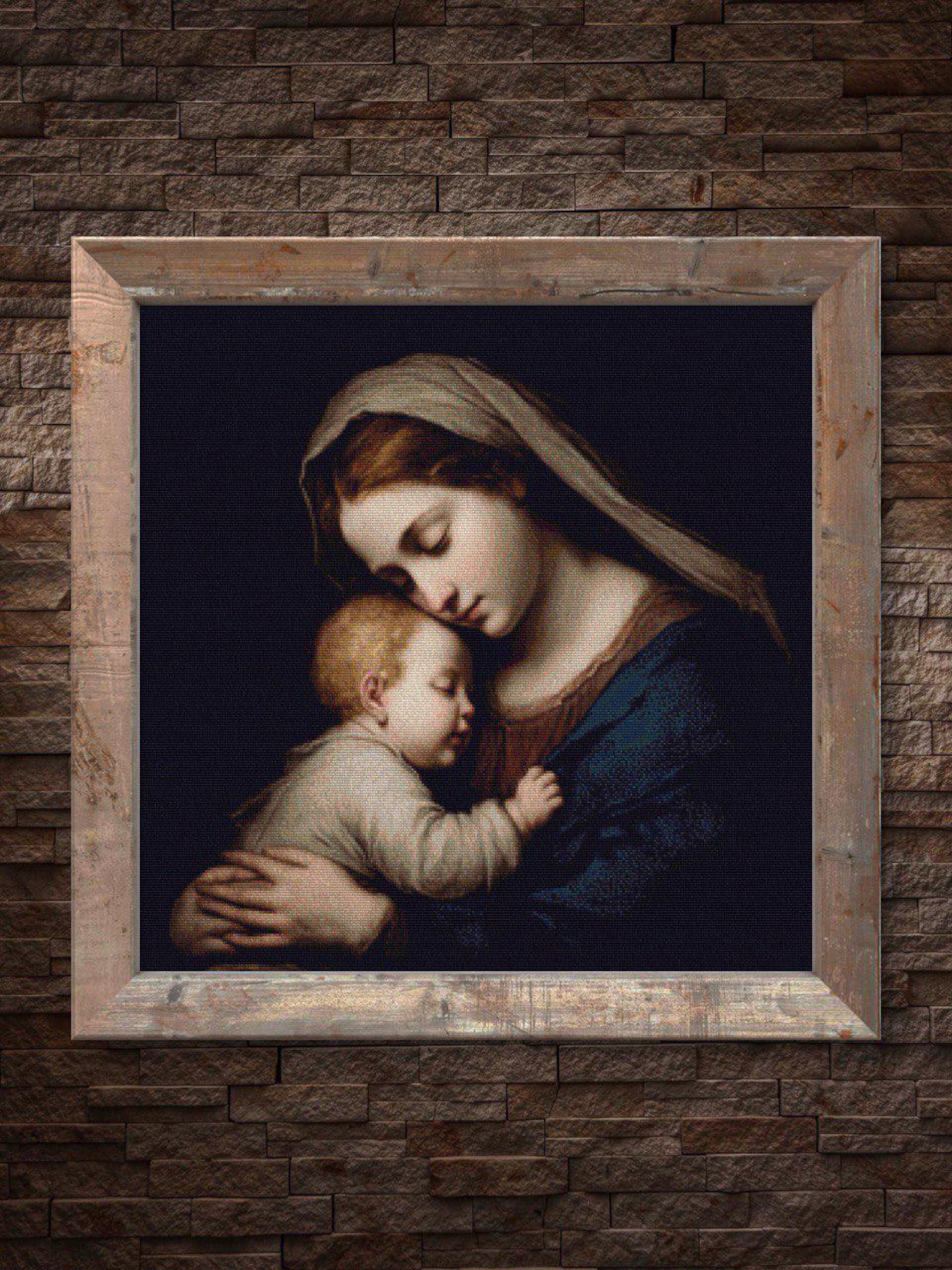 Madonna and Child Cross Stitch Pattern, Religious Embroidery Chart ...