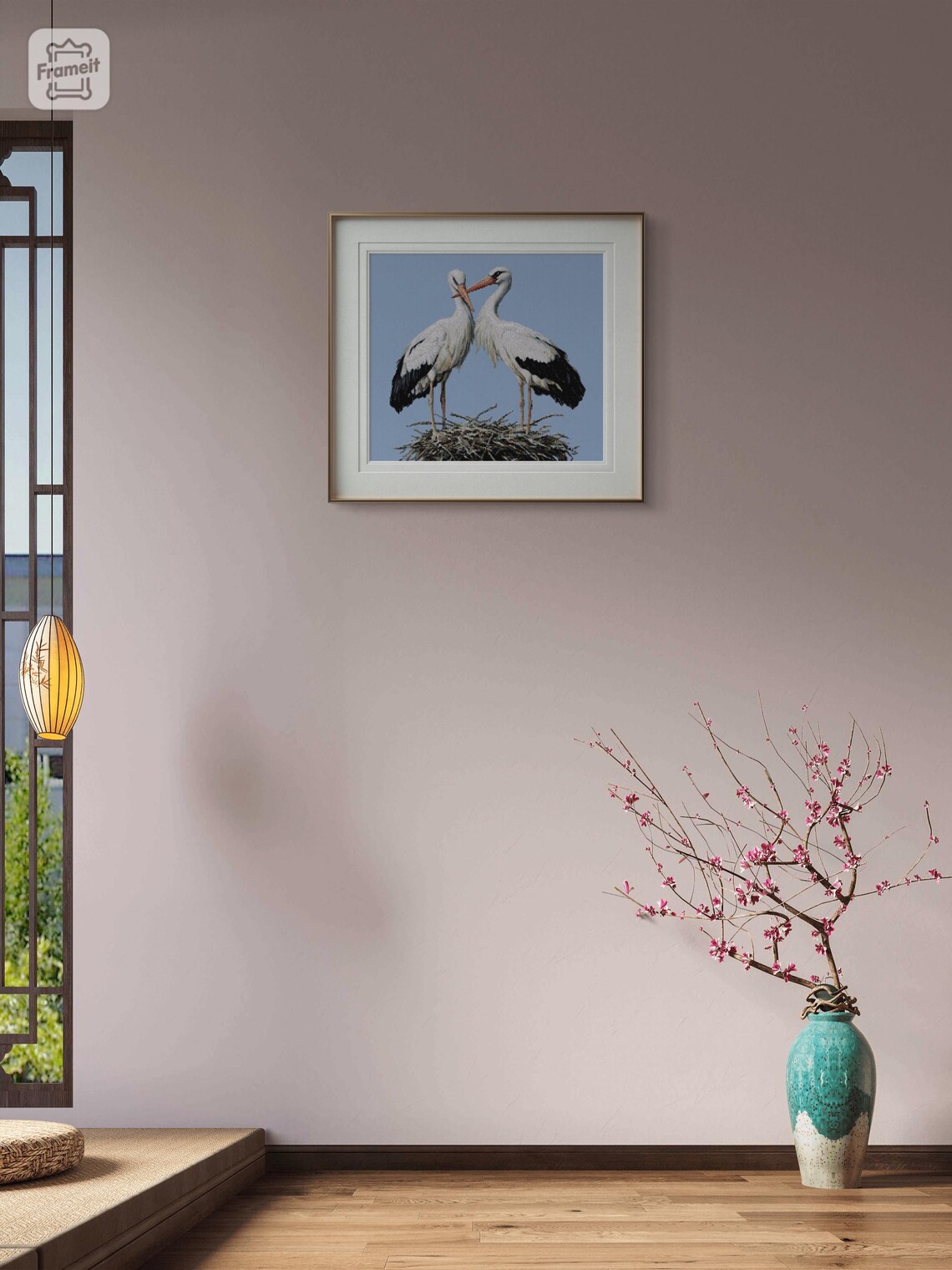 Storks in the Nest Cross Stitch Pattern, Cross Stitch Design Storks ...