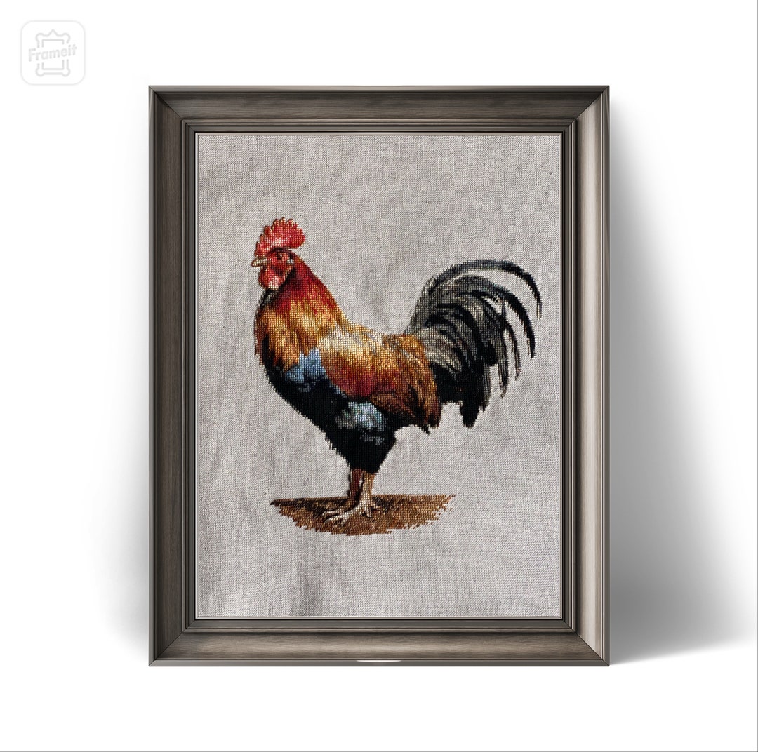 Handsome Rooster Cross Stitch Pattern, Instant Download PDF and XSP ...