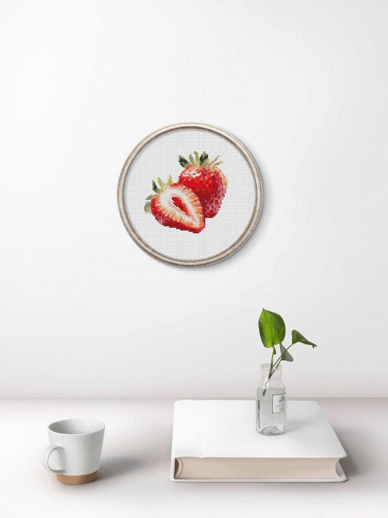 Cross Stitch Pattern Strawberry, Food Cross Stitch Chart, X Stitch ...