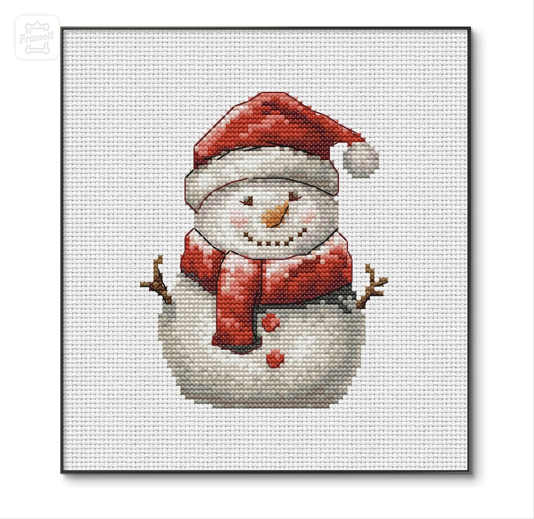 Small Snowman Cross Stitch Pattern, Cross Stitch PDF Pattern Snowman ...