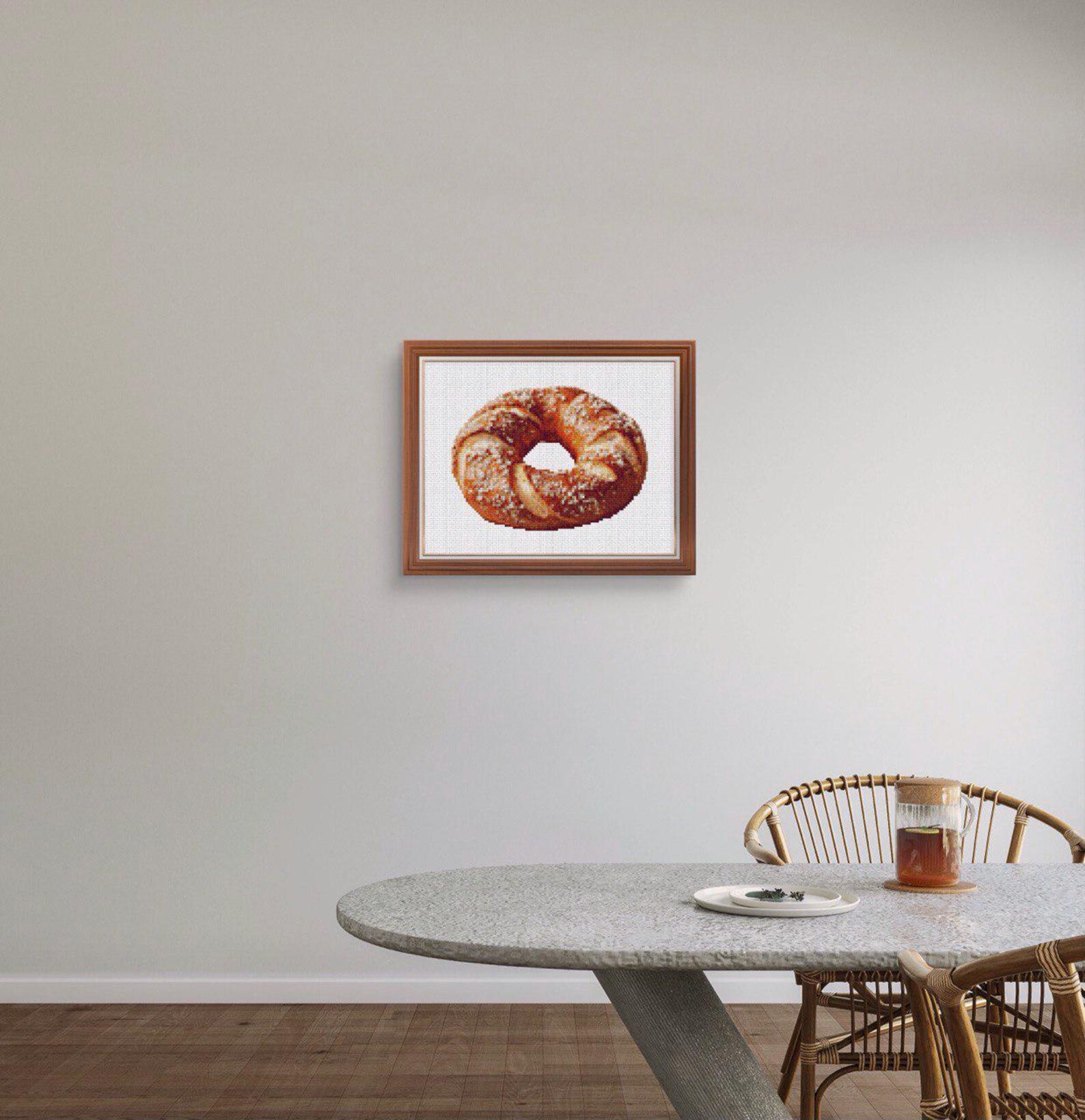 Small Cross Stitch Pattern Bagel, Food Cross Stitch Chart, X Stitch ...