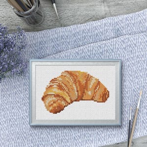 Small Cross Stitch Pattern Croissant, Food Cross Stitch Chart, X Stitch ...