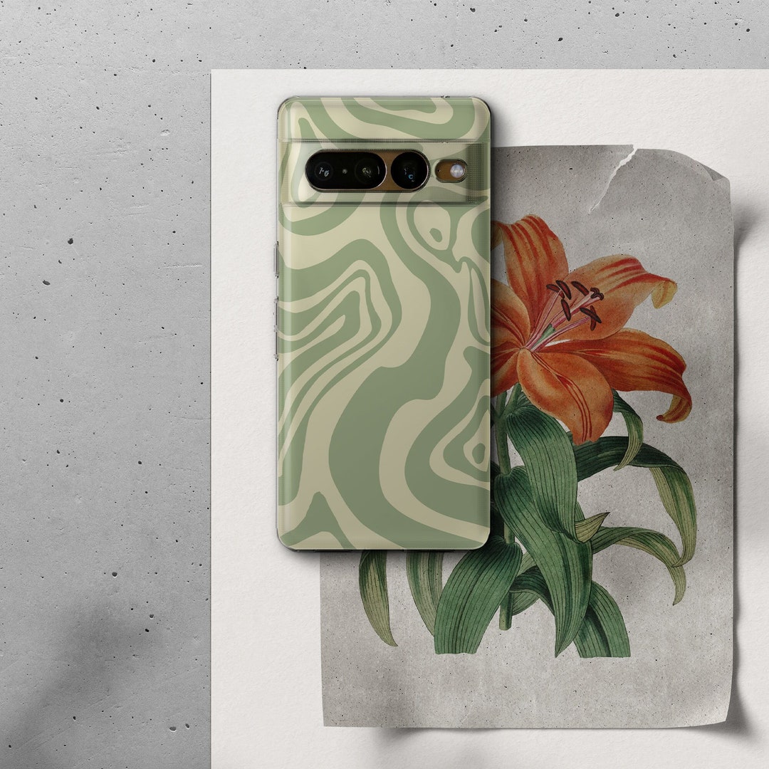 Retro Swirl Google Pixel 5A 6A 7A Case Pixel 6 7 8 Pro Case Wavy Green ...