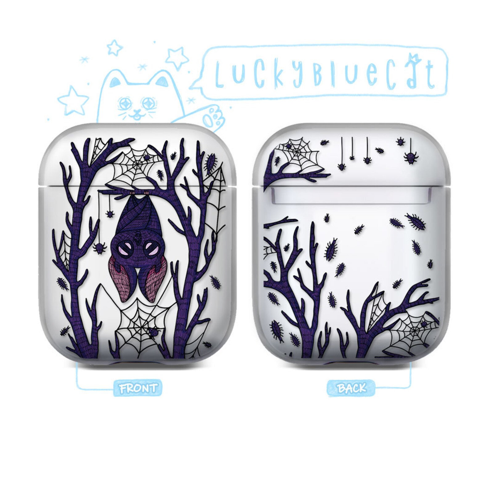 Goth moth AirPods case AirPod cover clear holder Apple AirPods | Etsy