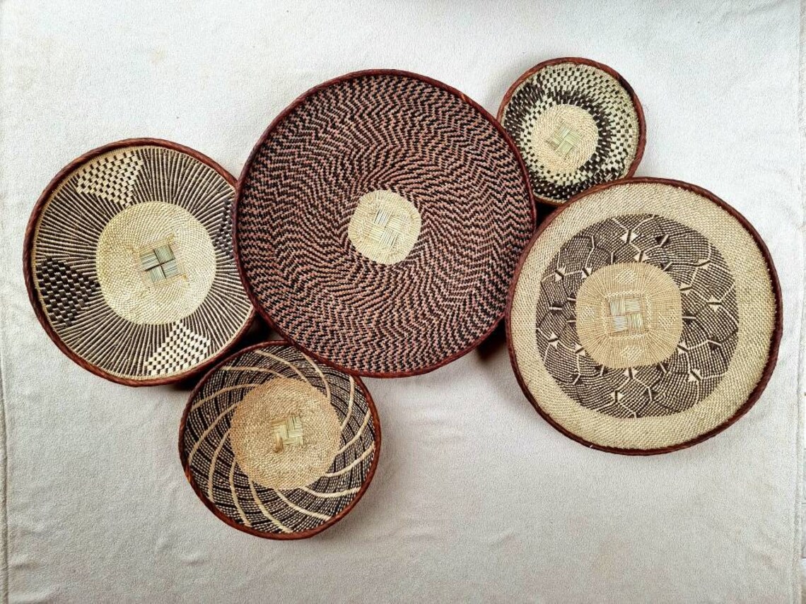 Binga Wall Basket Boho Rwanda Basket Gallery for Unique | Etsy