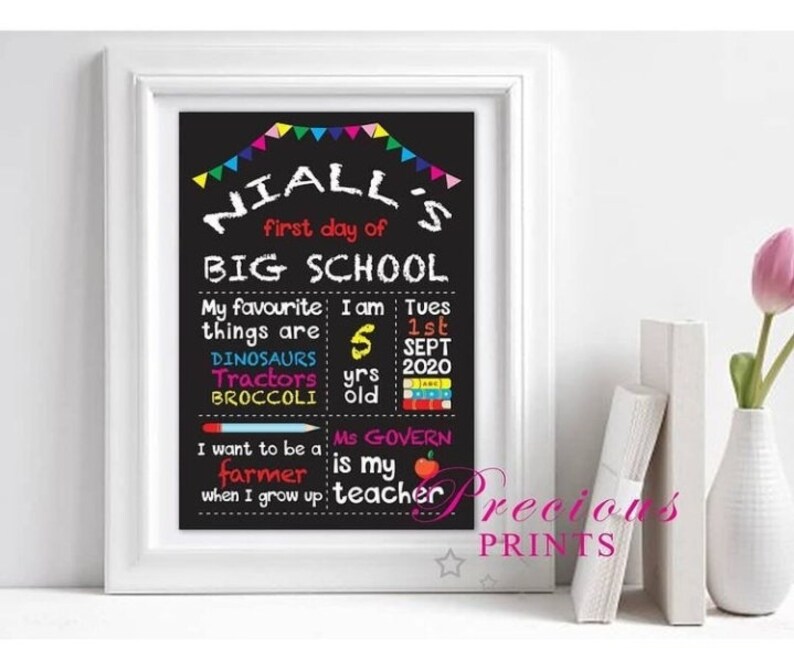 Digital First Day of School Sign, Back to School Poster, First Day of ...