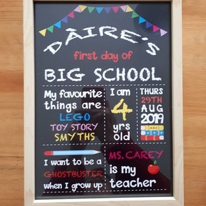 Digital First Day of School Sign, Back to School Poster, First Day of ...