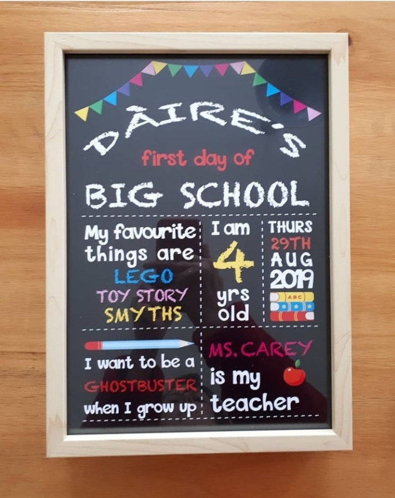 Digital First Day of School Sign, Back to School Poster, First Day of ...