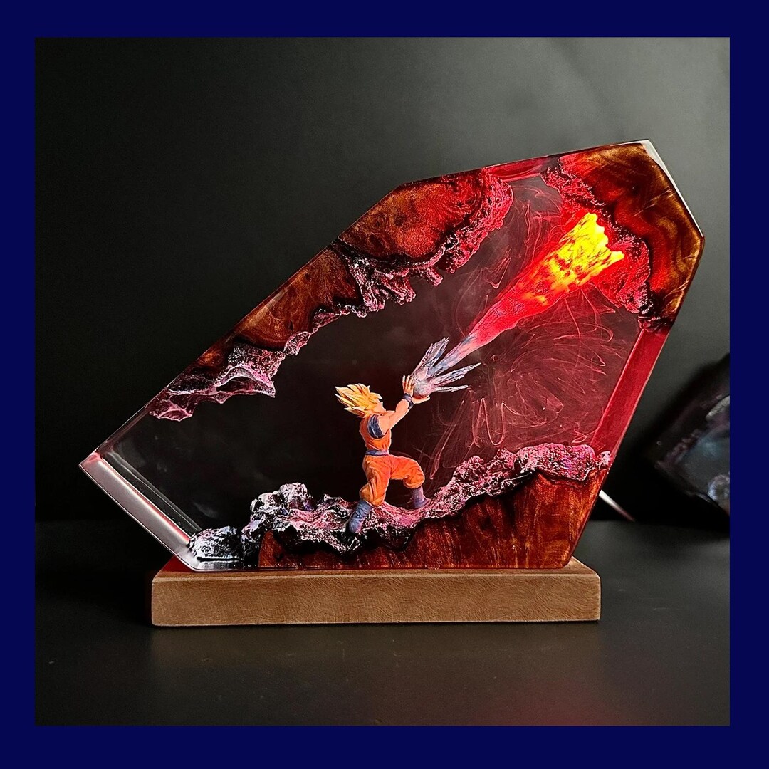 Super Saiyan Goku Resin Lamp, LED Anime Night Light, Premium ...
