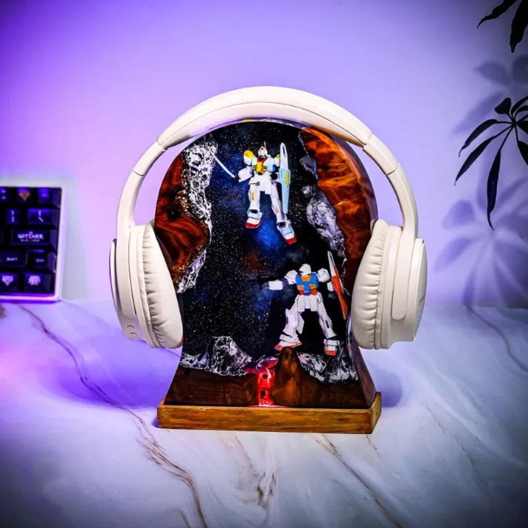 Gu.nda.m Headphone Stand Epoxy Resin Wood Lamp Night Light Unique Her ...