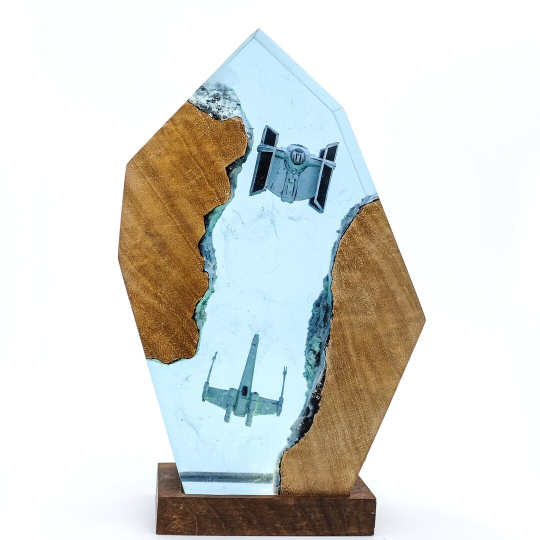 X-wing & TIE Advanced X1 Starfighter Nightlight, Resin Lamp, Galaxy ...