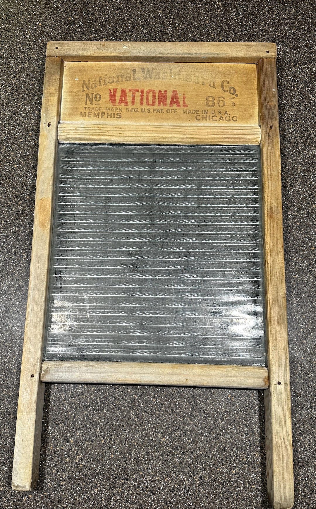 Vintage National Washboard Co. #865 Wood and Glass Scrub Board. the ...