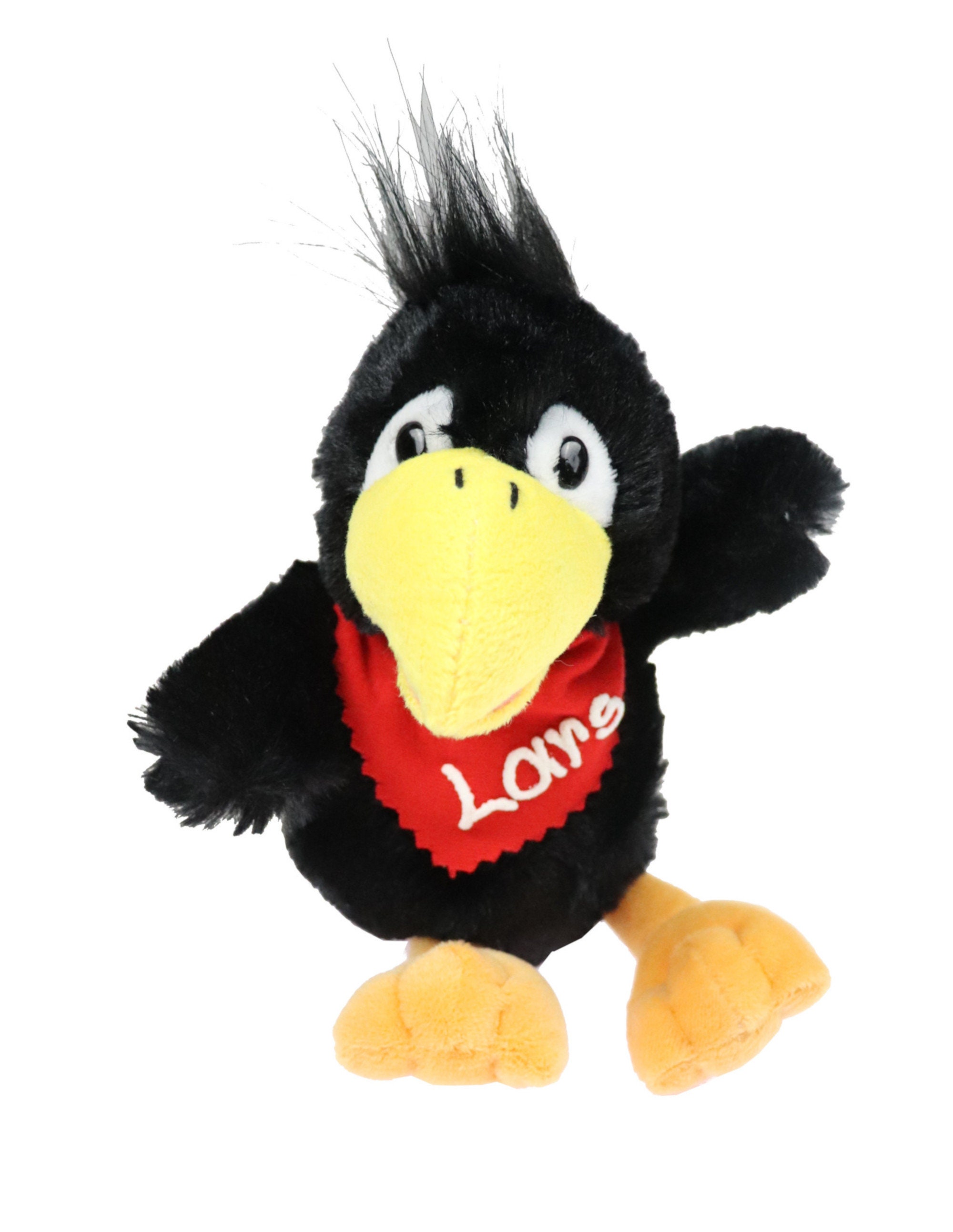 Cuddly toy raven black 21 cm with name on the scarf personalized cuddly ...