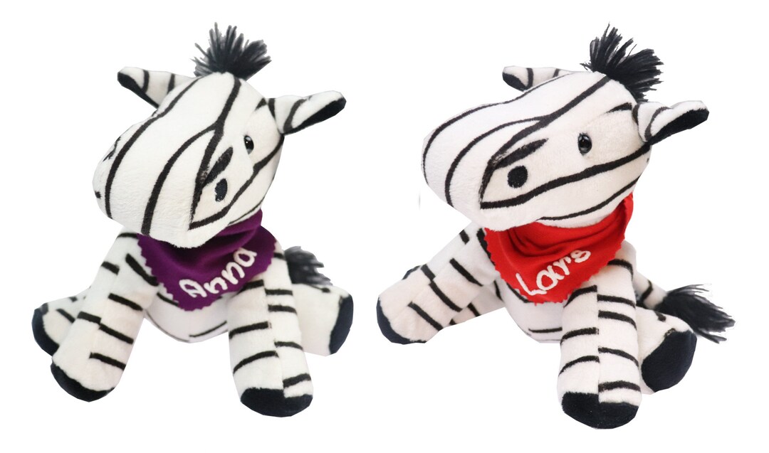 Cuddly Toy Zebra With Name on the Scarf. Personalized Cuddly Toy - Etsy