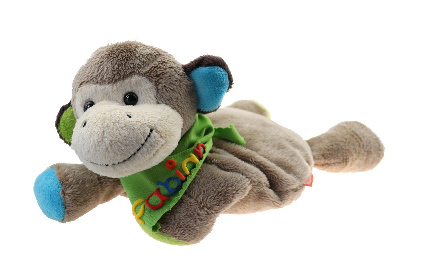 Heat pillow warm animal monkey with scarf and name or saying ...