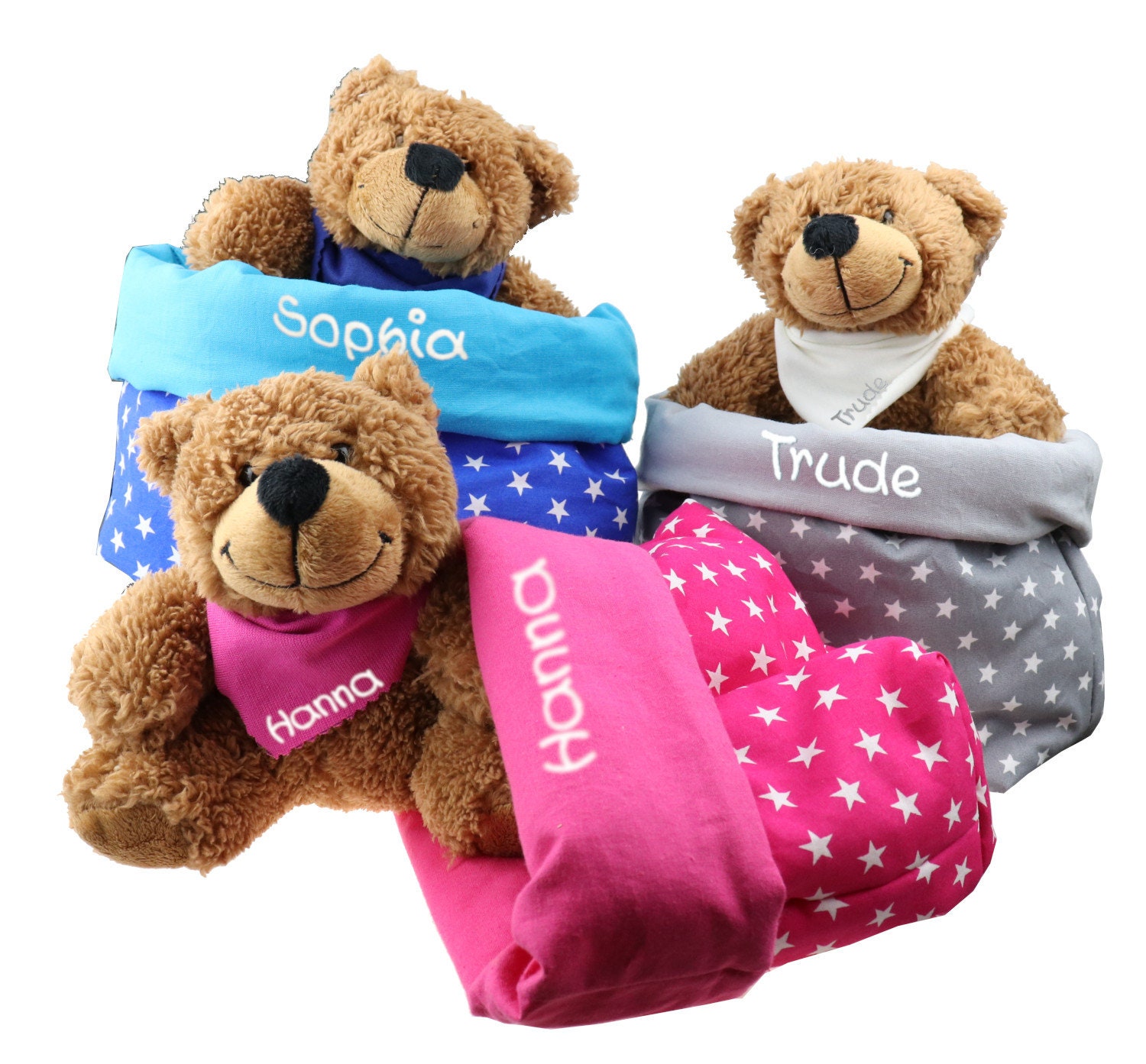 Easter gift Easter basket personalized with teddy Cloth basket Easter ...