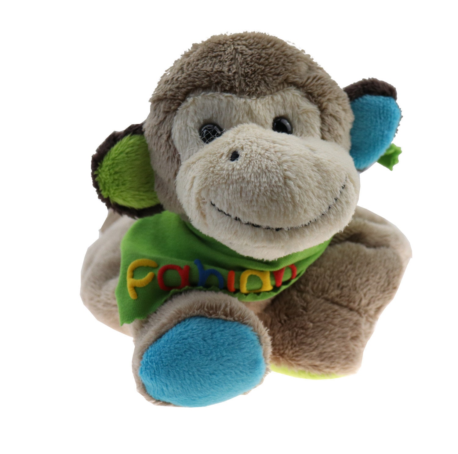 Heat pillow warm animal monkey with scarf and name or saying ...